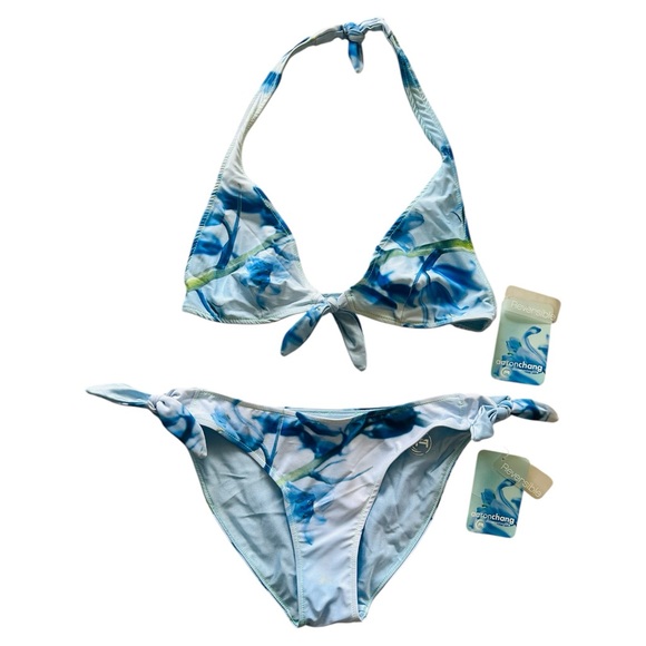Aaron Chang | Swim | Aaron Chang Y2k Blue Lilly Reversible 2 Piece ...